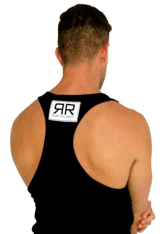 DEEP ARMHOLE BLACK TANK TOP - SHOP ONLINE MENSWEAR