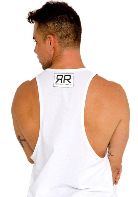 DEEP ARMHOLE WHITE TANK TOP - SHOP ONLINE MENSWEAR