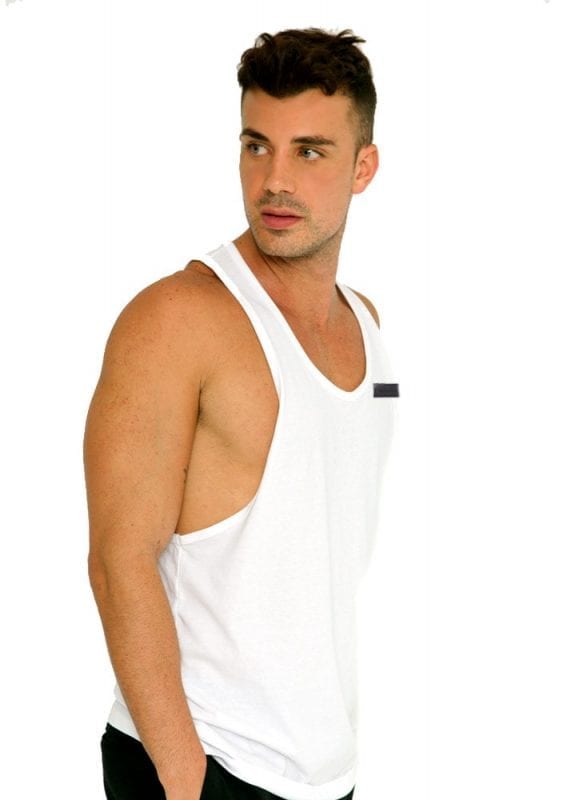 DEEP ARMHOLE WHITE TANK TOP - SHOP ONLINE MENSWEAR